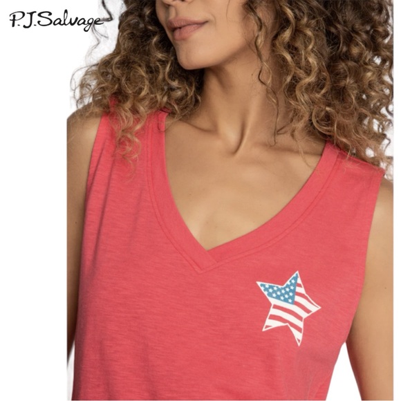 PJ Salvage | Tops | Pj Salvage Star Spangled Love Tank New | Poshmark